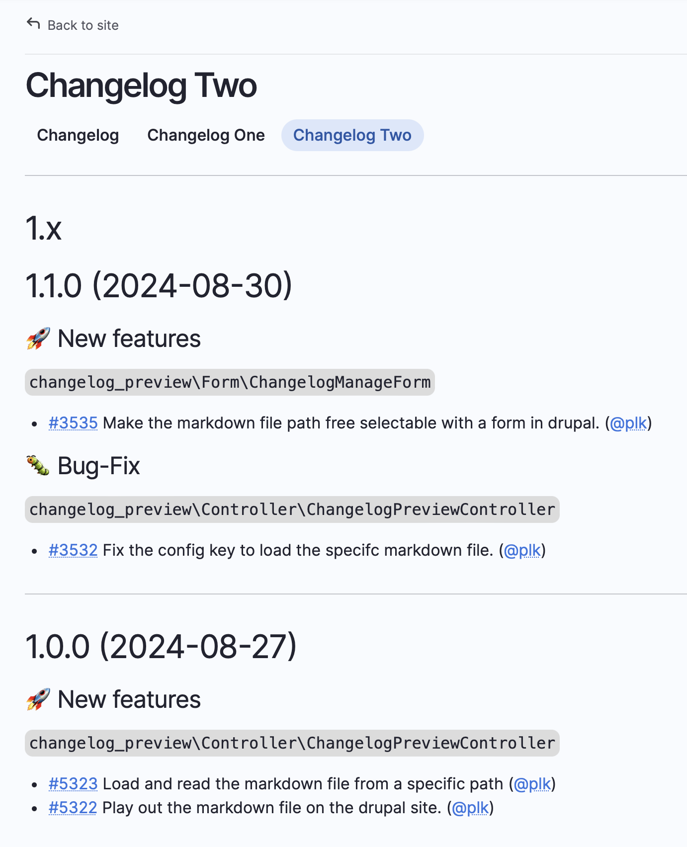 Changelog preview | Drupal.org